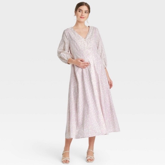 Hatch | Dresses | The Nines By Hatch Floral Print 34 Sleeve Buttonfront ...